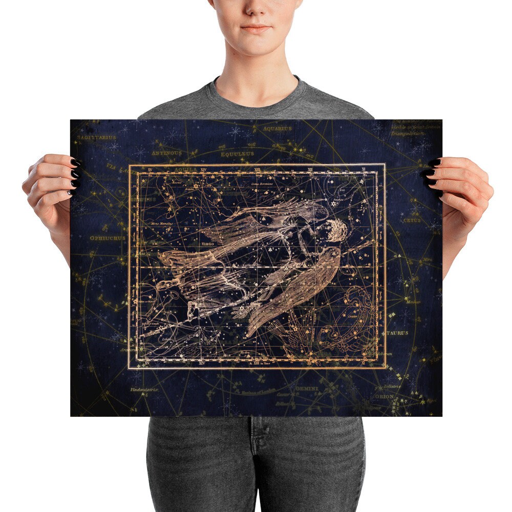 Virgo - Greek Mythology Star Map - Etsy