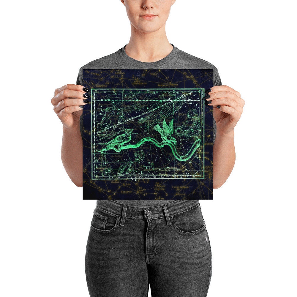 Hydra & Noctua - Greek Mythology Star Map - Etsy