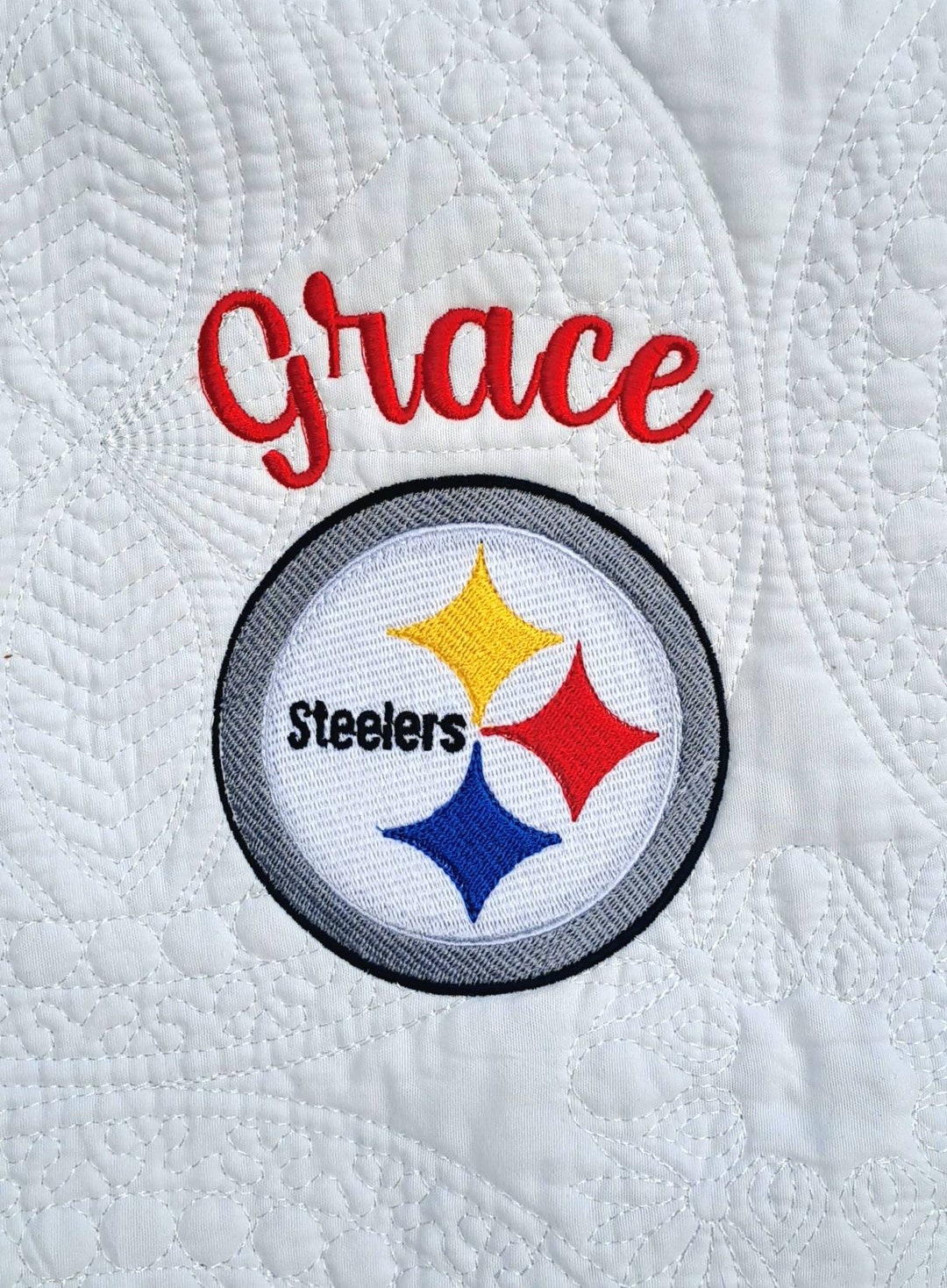 Pittsburgh Steelers Monogrammed Baby Quilt, Personalized Baby Blanket ...