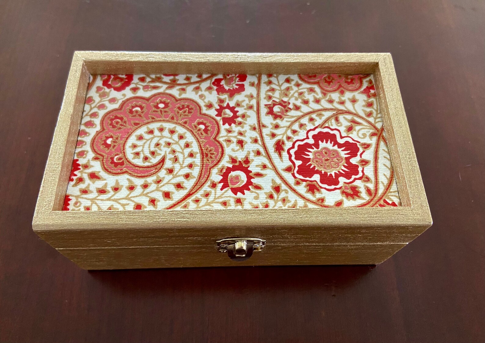 Hand Painted Jewelry Box With Hand-made Paper Top Design - Etsy