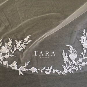 ANNA Drop Royal Floral Cathedral Veil/floral Cathedral Veil/ Floral ...