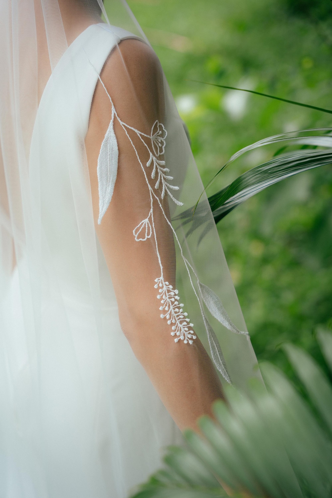 SARAH | Romantic Cathedral Embroidery Floral Veil/ Custom Veil ...