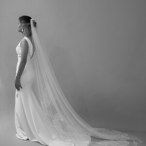 KAITIE | Cathedral Embroidery Floral Veil/ Custom Veil/ Wedding Veil ...
