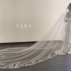 ANNA Drop Royal Floral Cathedral Veil/floral Cathedral Veil/ Floral ...