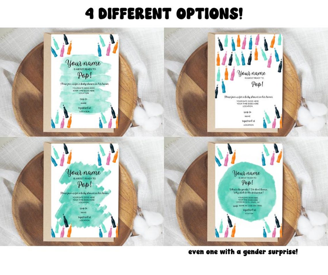 Editable "mom is About to Pop" Baby Shower Invitation • Gender Neutral ...