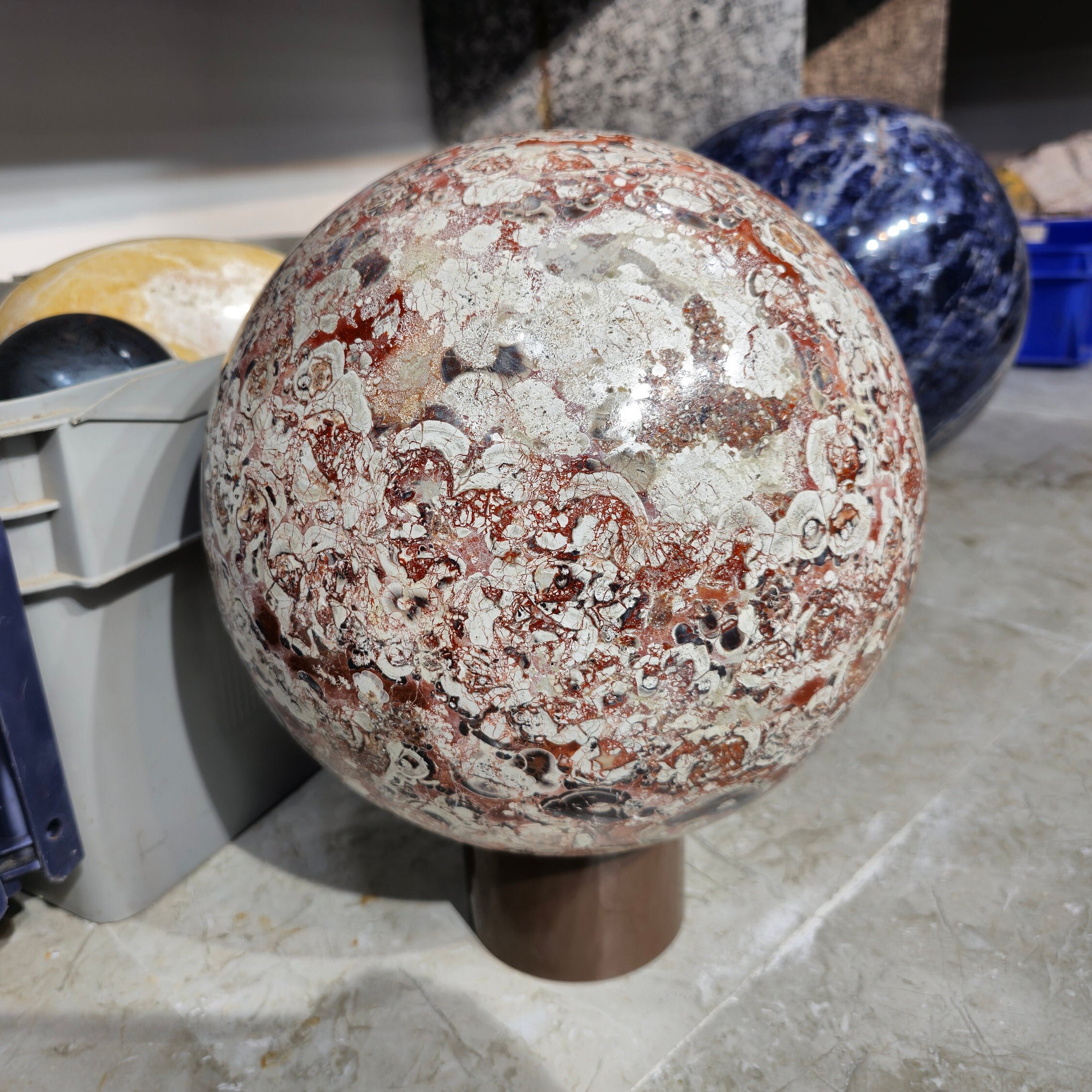 Bird Eye Rhyolite Sphere, Home Decor, Garden Decor, Fountain Decor ...