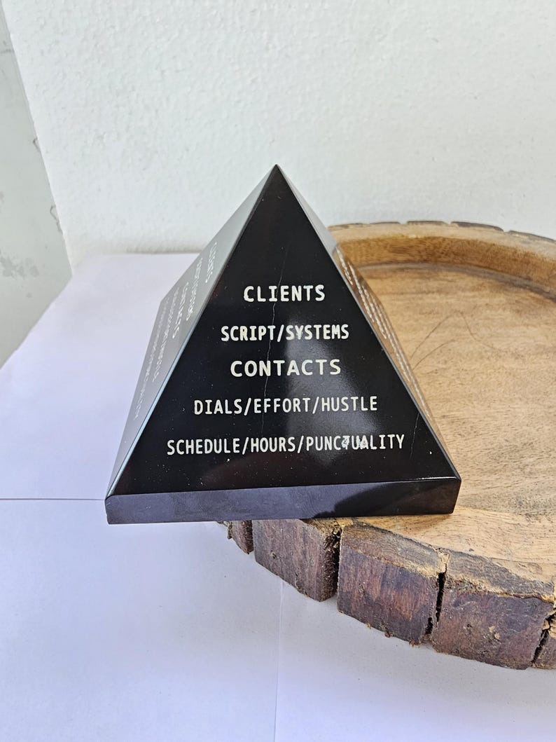 Black Agate Pyramid Business Success Motivation Productivity Desk Decor ...