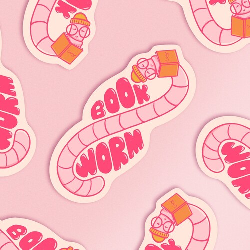 Book Worm Sticker Reading Sticker Book Club - Etsy