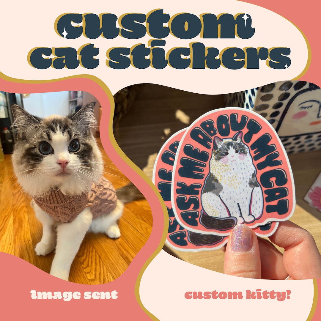Custom Cat Sticker | Kitty Sticker - Etsy