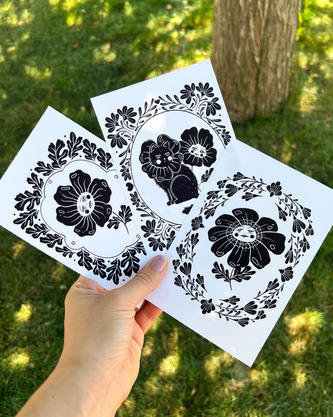 Anthropomorphic Flower Friends | Art Print - Etsy