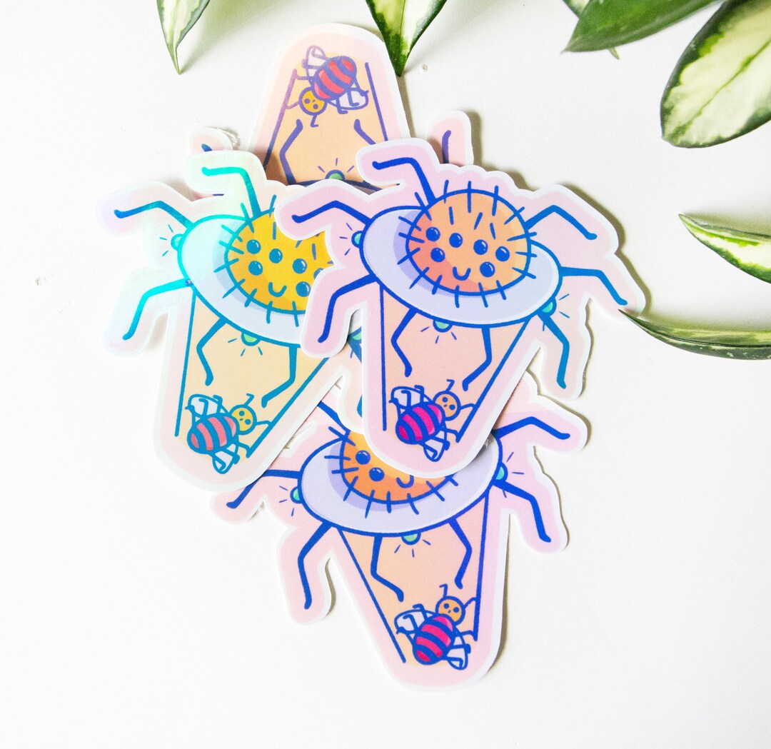 Ufo Spider Sticker | Holographic Spooky Sticker - Etsy