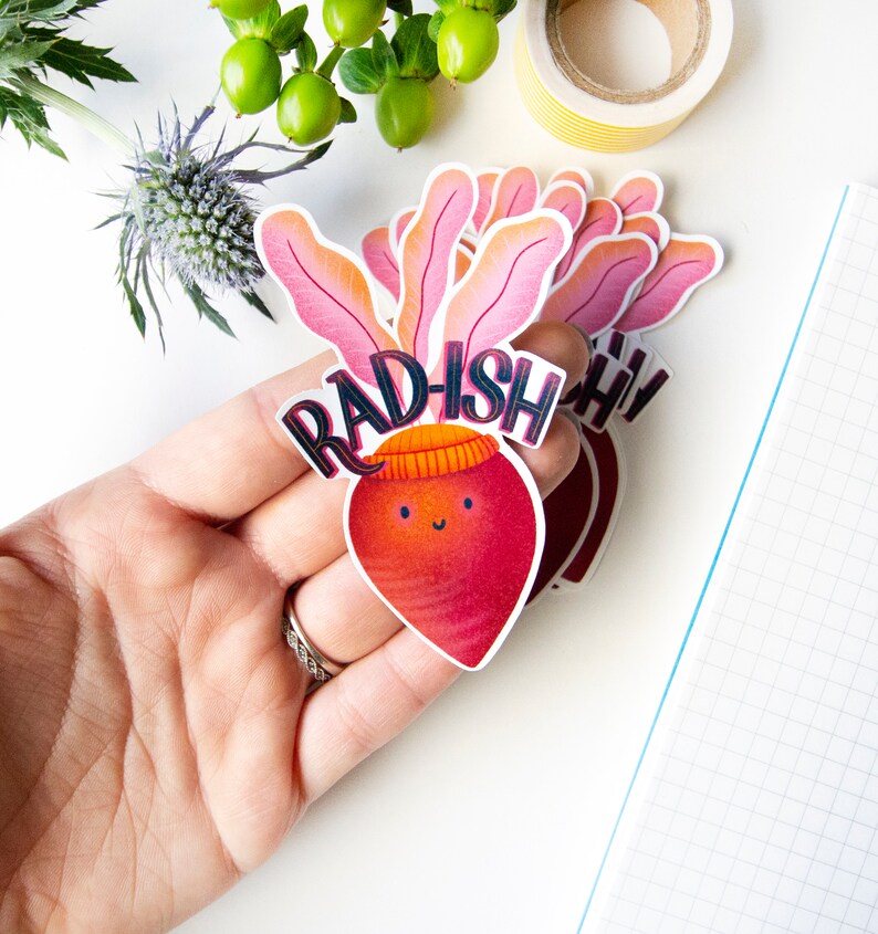Rad-ish Sticker Vinyl Sticker - Etsy