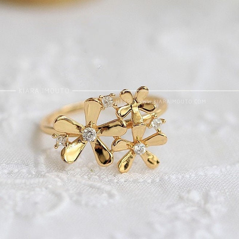 Custom Gold Rings With Diamonds - Etsy