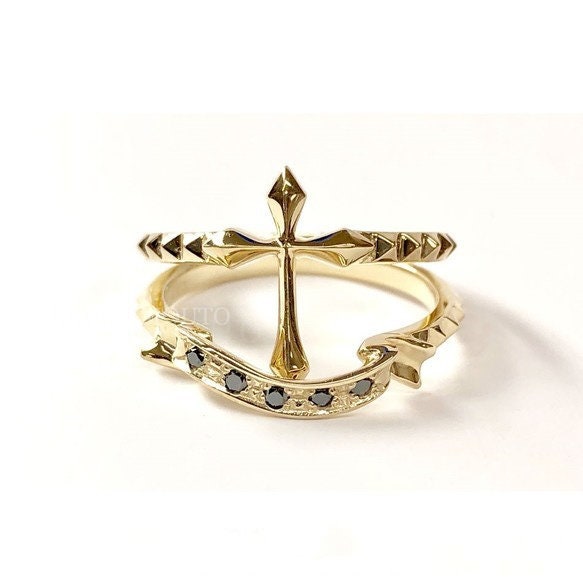 Mens Gold Cross Ring Male Celtic Cross Ring Guys Cross Ring - Etsy