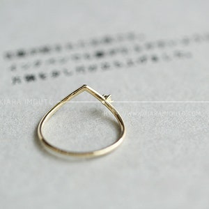 V Shaped Diamond Ring, Diamond Stacking Ring, Single Diamond Ring, Art ...