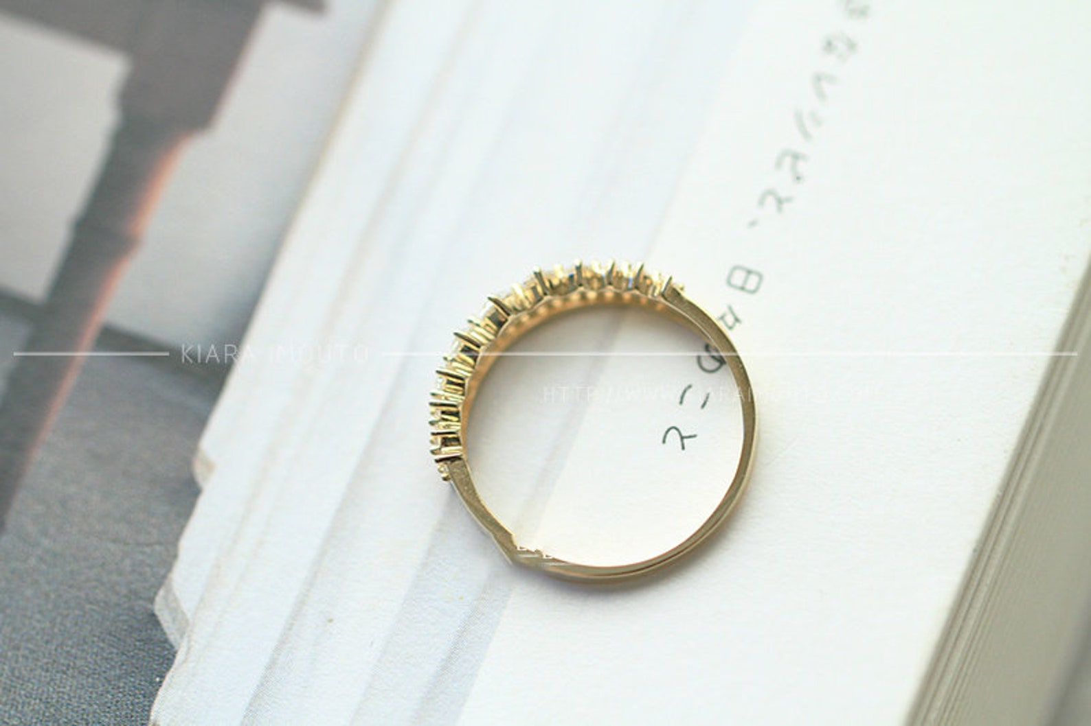 14K Real Gold Double Eternity Ring Diamond Half Eternity - Etsy