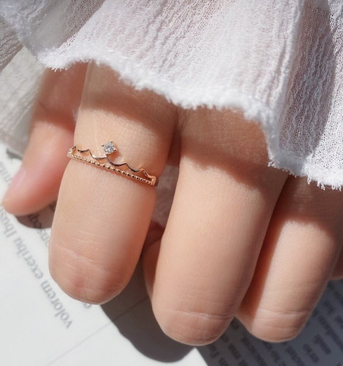 14K Princess Crown Ring Crown Engagement Rings Princess - Etsy