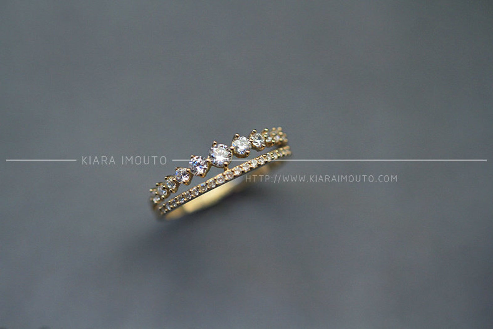 14K Real Gold Double Eternity Ring Diamond Half Eternity - Etsy