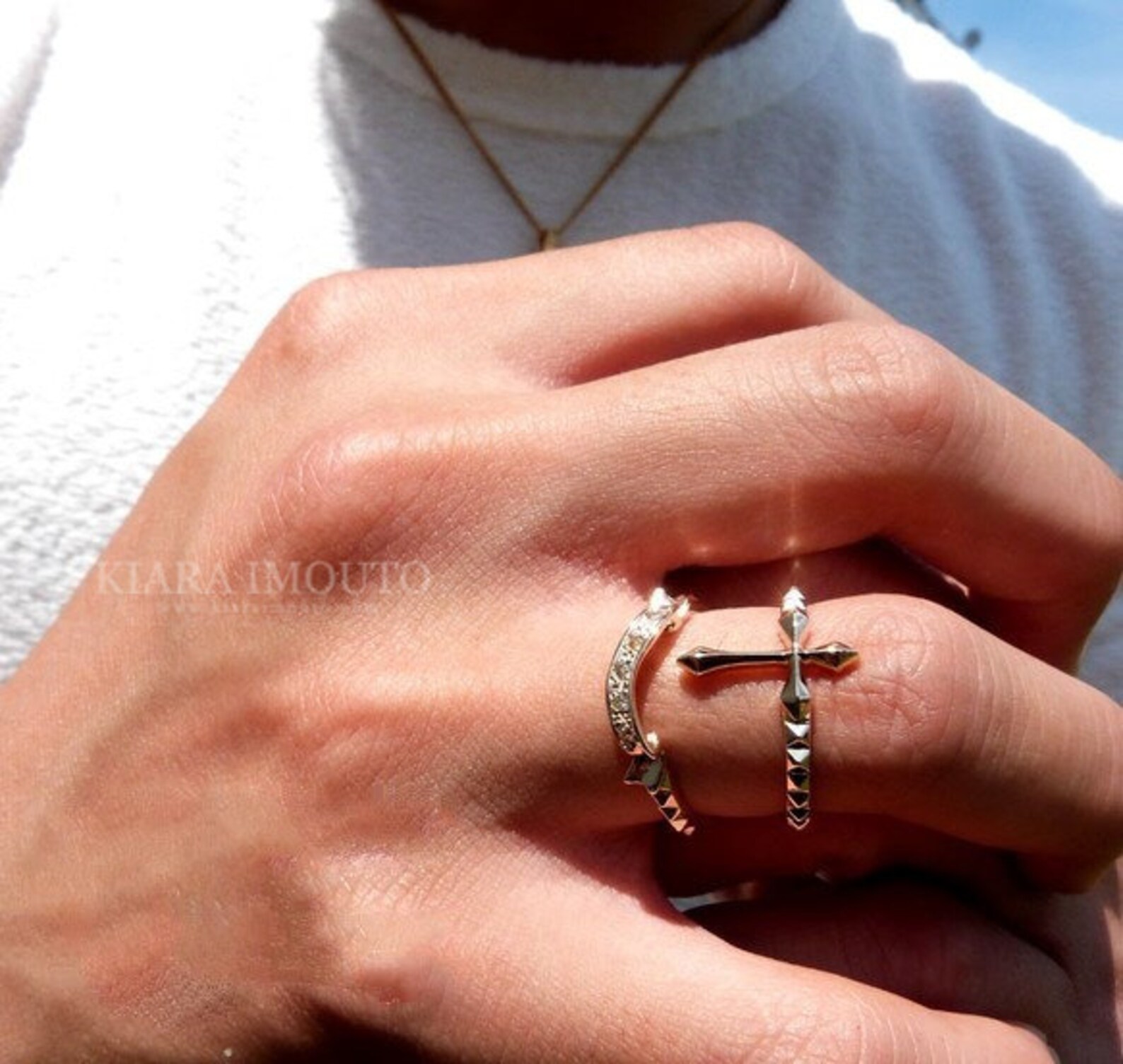Mens Gold Cross Ring Male Celtic Cross Ring Guys Cross Ring - Etsy