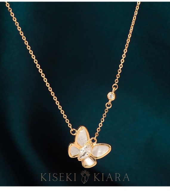 14k Solid Gold Dainty Butterfly Chain Necklace Monarch Butterfly Charm Necklace Butter Flutter Necklace Sweet Alhambra Butterfly Pendant Etsy Australia