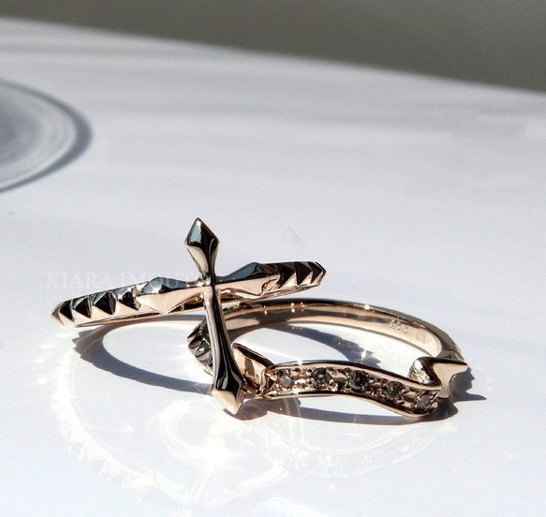 Mens Gold Cross Ring, Male Celtic Cross Ring, Guys Cross Ring, Real ...