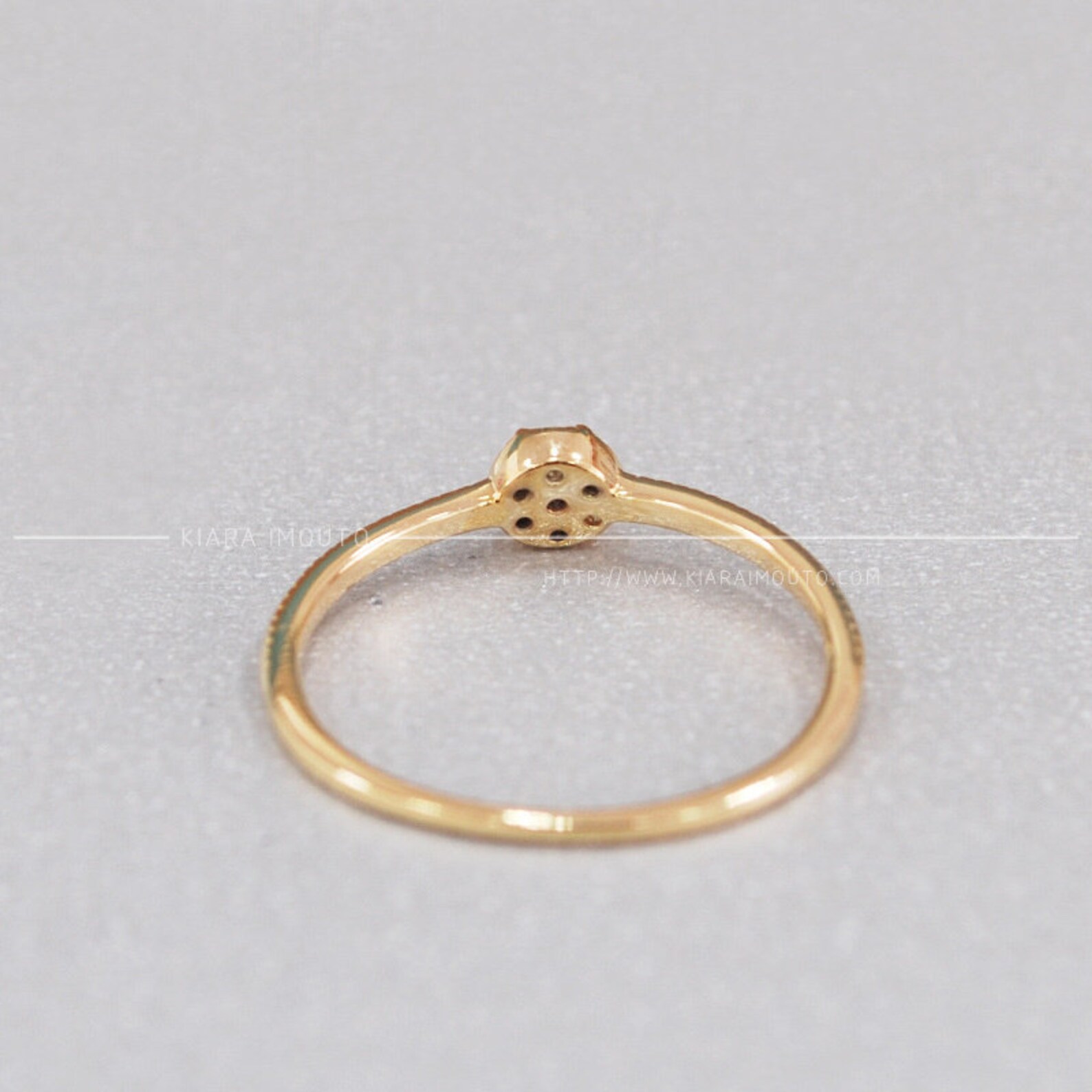 14 Karat Gold Simple Round Diamond Ring Circle Diamond Ring - Etsy