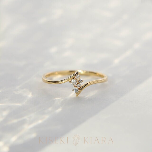 Custom 18 CT Gold Simple Engagement Ring Diamond Engagement | Etsy