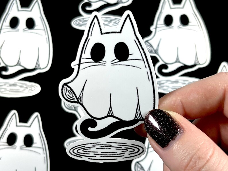 Ghost Cat Sticker Set Planner Stickers, Journal Stickers, Die-cut ...