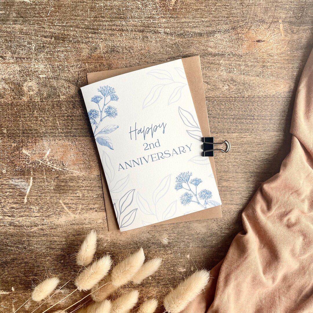 2nd Cotton Anniversary Card, 2nd Wedding Anniversary Card, for Wife ...
