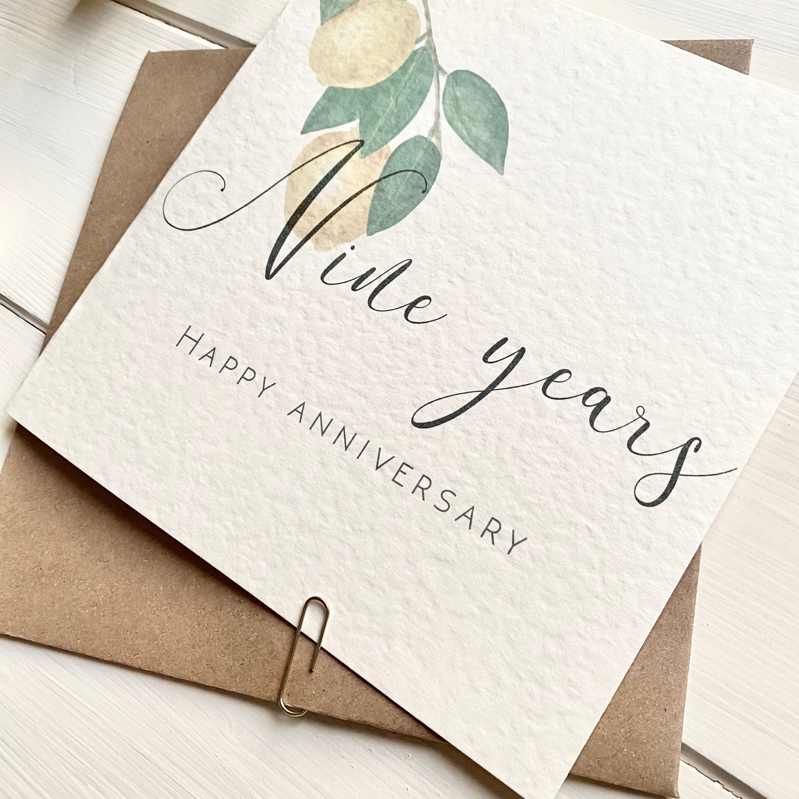 9th Willow Anniversary Card 9th Wedding Anniversary Card for | Etsy