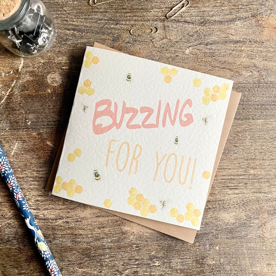 Buzzing for You Card: Handmade Congratulations Card - Etsy