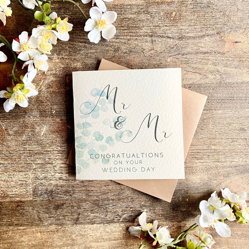 Mr & Mr Wedding Card Same Sex Marriage Card Gay Wedding - Etsy