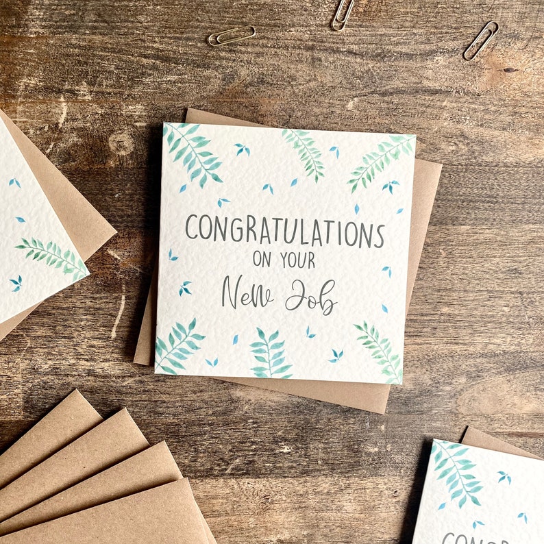 New Job Card Congratulations Card Handmade | Etsy UK