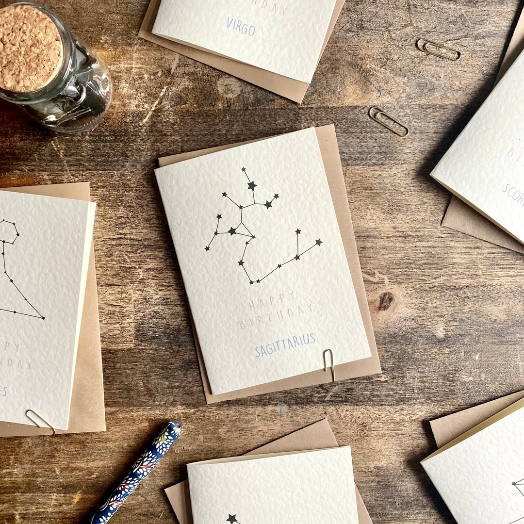 Sagittarius Birthday Card, Star Sign Card, Zodiac Card, Gifts for ...