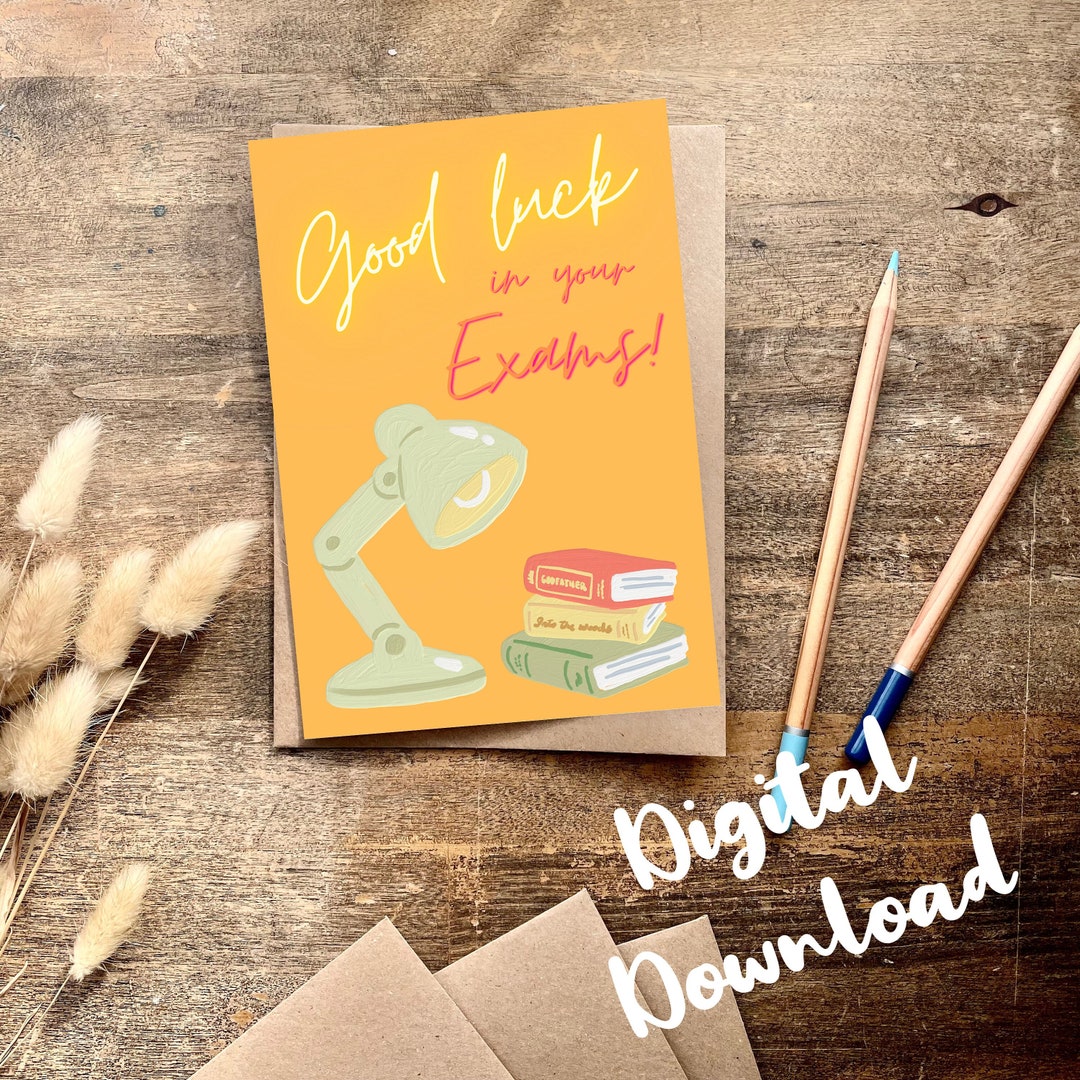 Print at Home Good Luck in Exams Card, Digital Download, Exam Card ...
