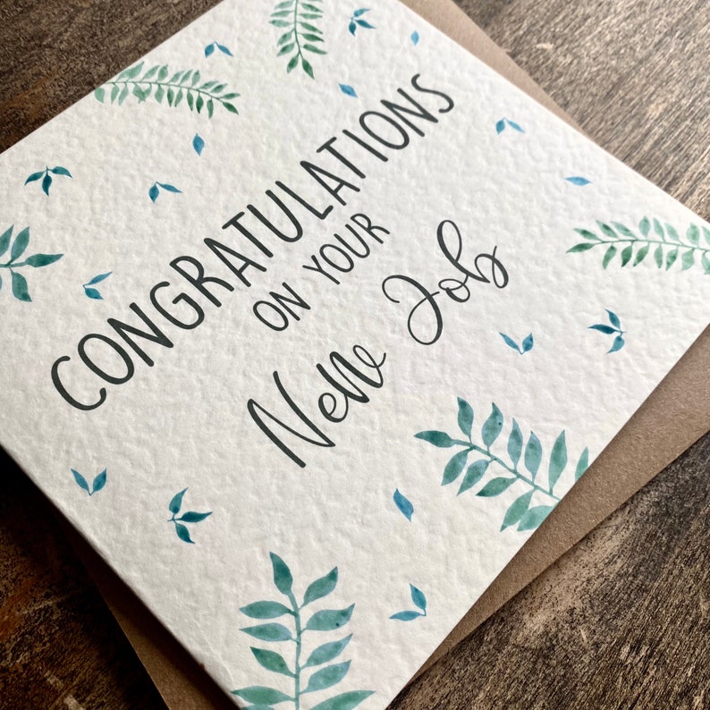 New Job Card Congratulations Card Handmade | Etsy UK
