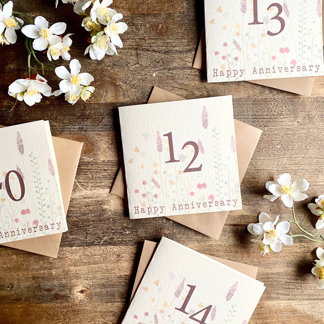 12th Silk Anniversary Card, 12th Wedding Anniversary Card, for Wife ...