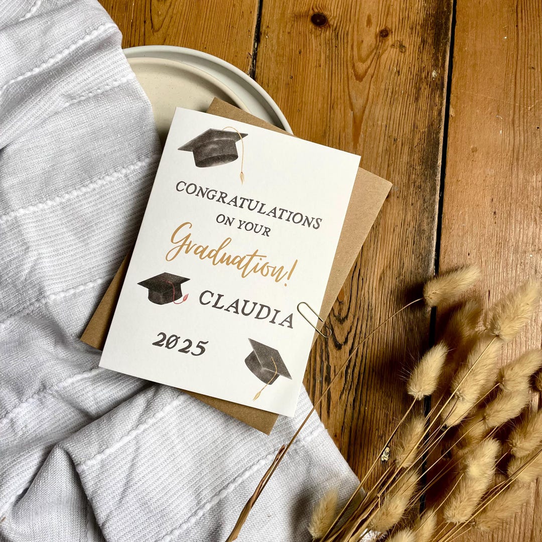 Personalised Graduation Card - Custom Congrats Card for Him & Her ...