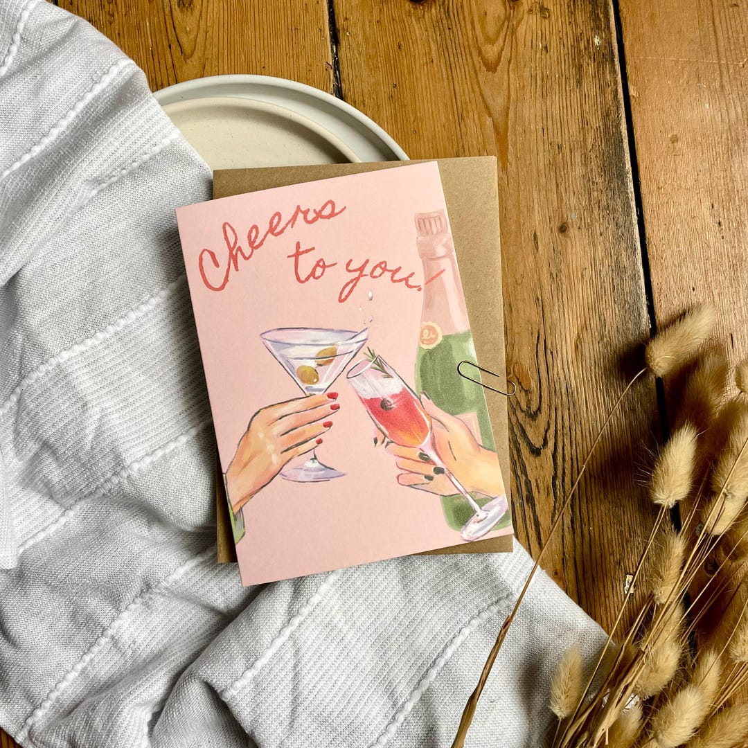 Cheers to You Birthday Card - Fun & Festive Celebration Card for Her or ...