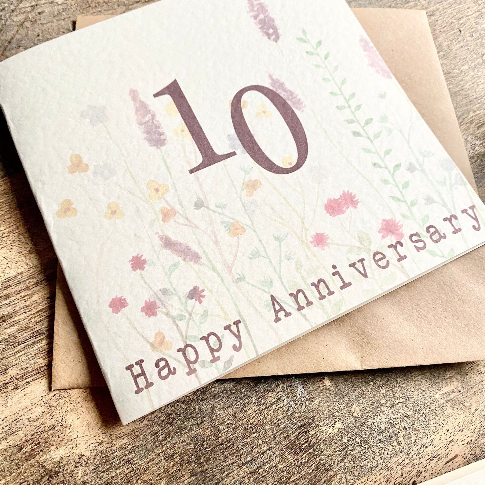 10th Tin Anniversary Card 10th Wedding Anniversary Card For | Etsy