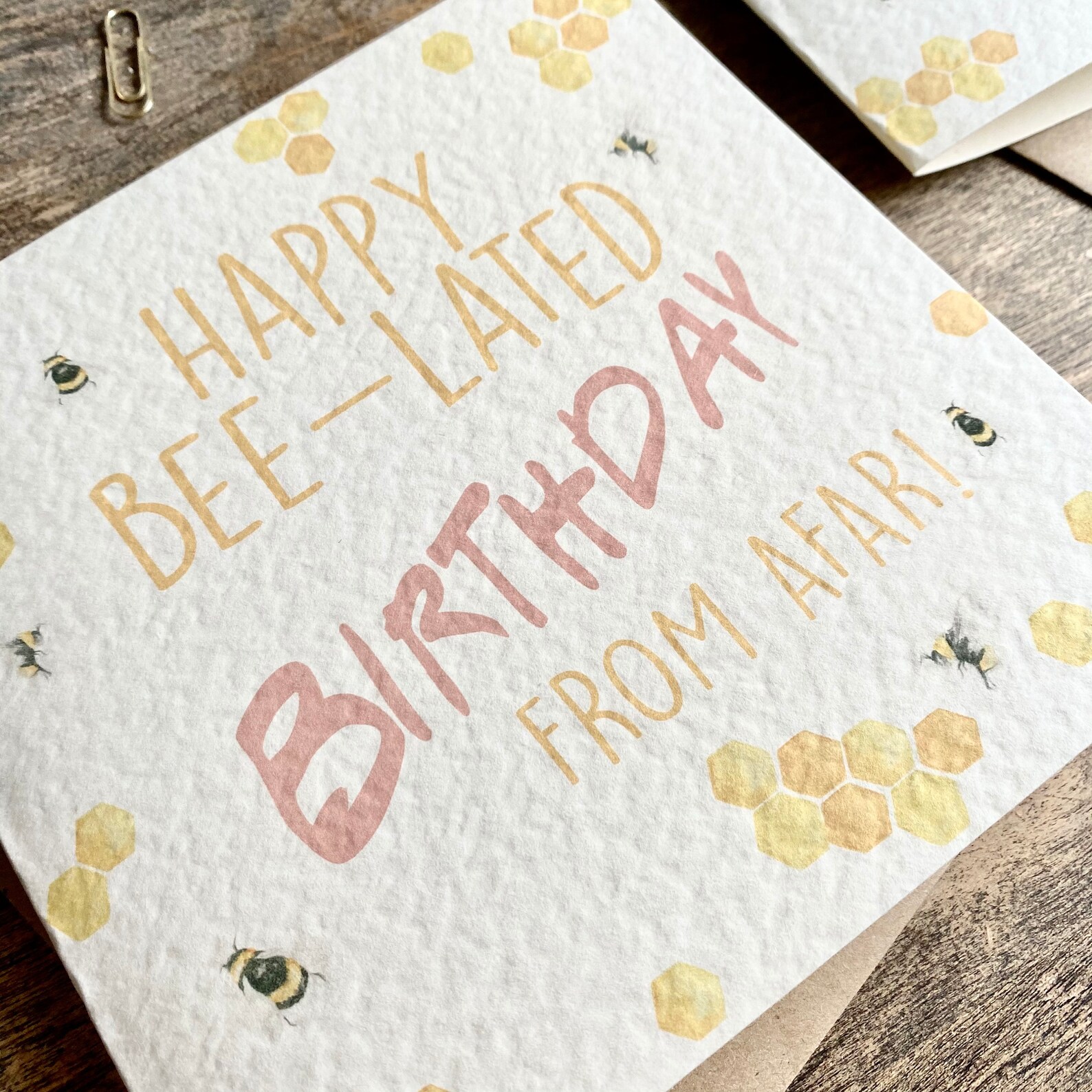 Belated Birthday Card Hap-bee Birthday Across the Miles | Etsy