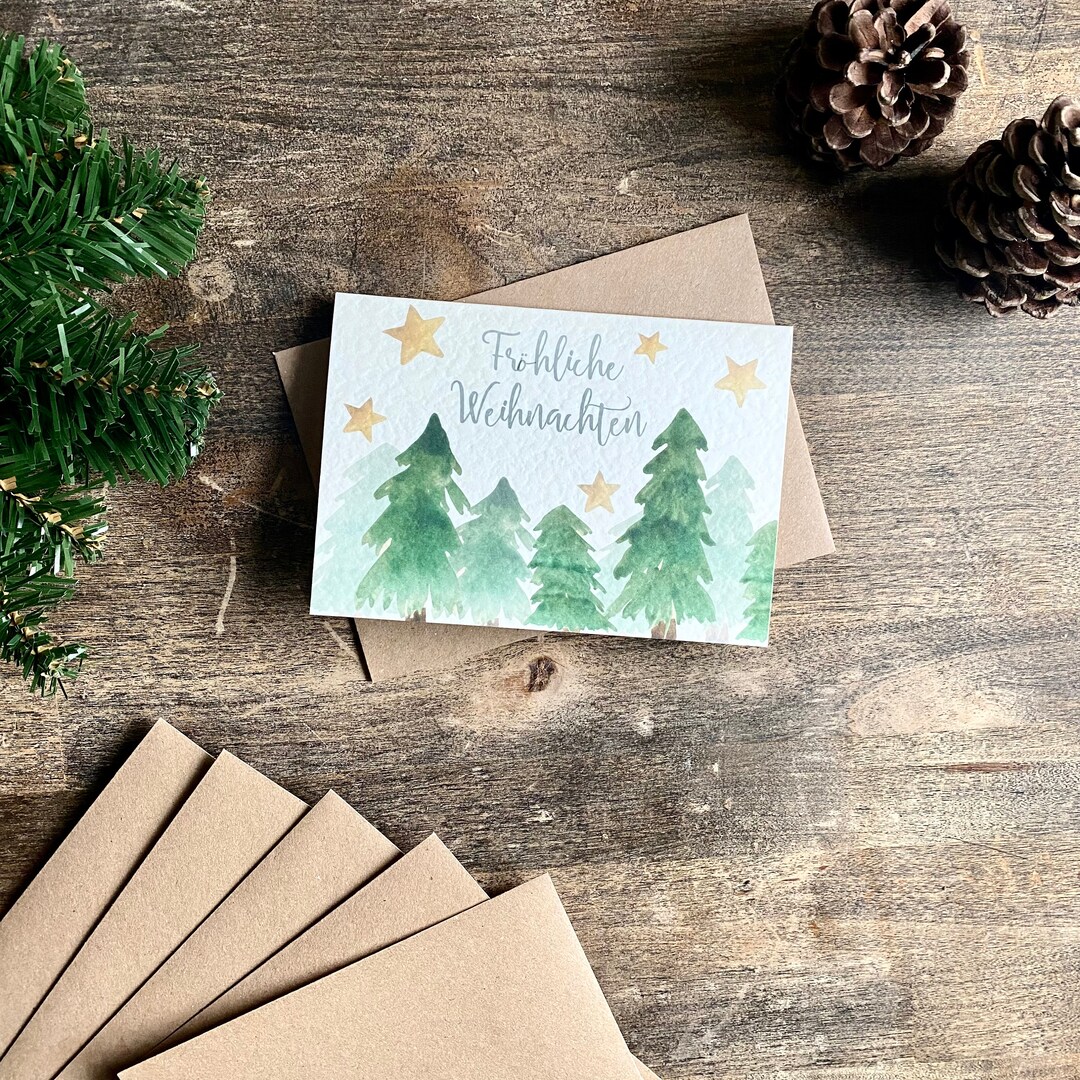 German Christmas Card, Fröhliche Weihnachten Weihnachtskarte German ...