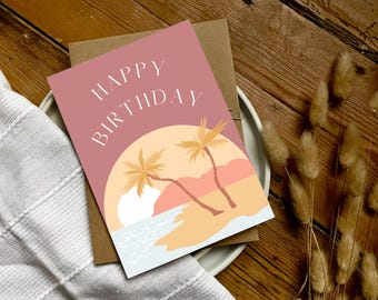 Tropical Sunset Thank You Digital Download Card - Etsy Canada