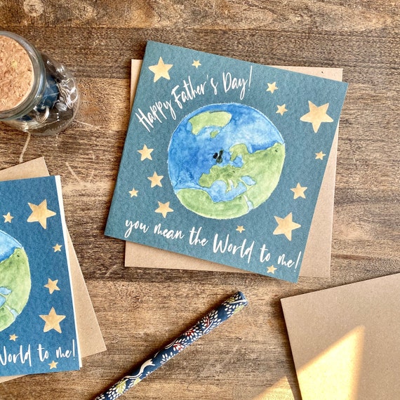 Father's Day Card You Mean the World to Me Stepfather | Etsy