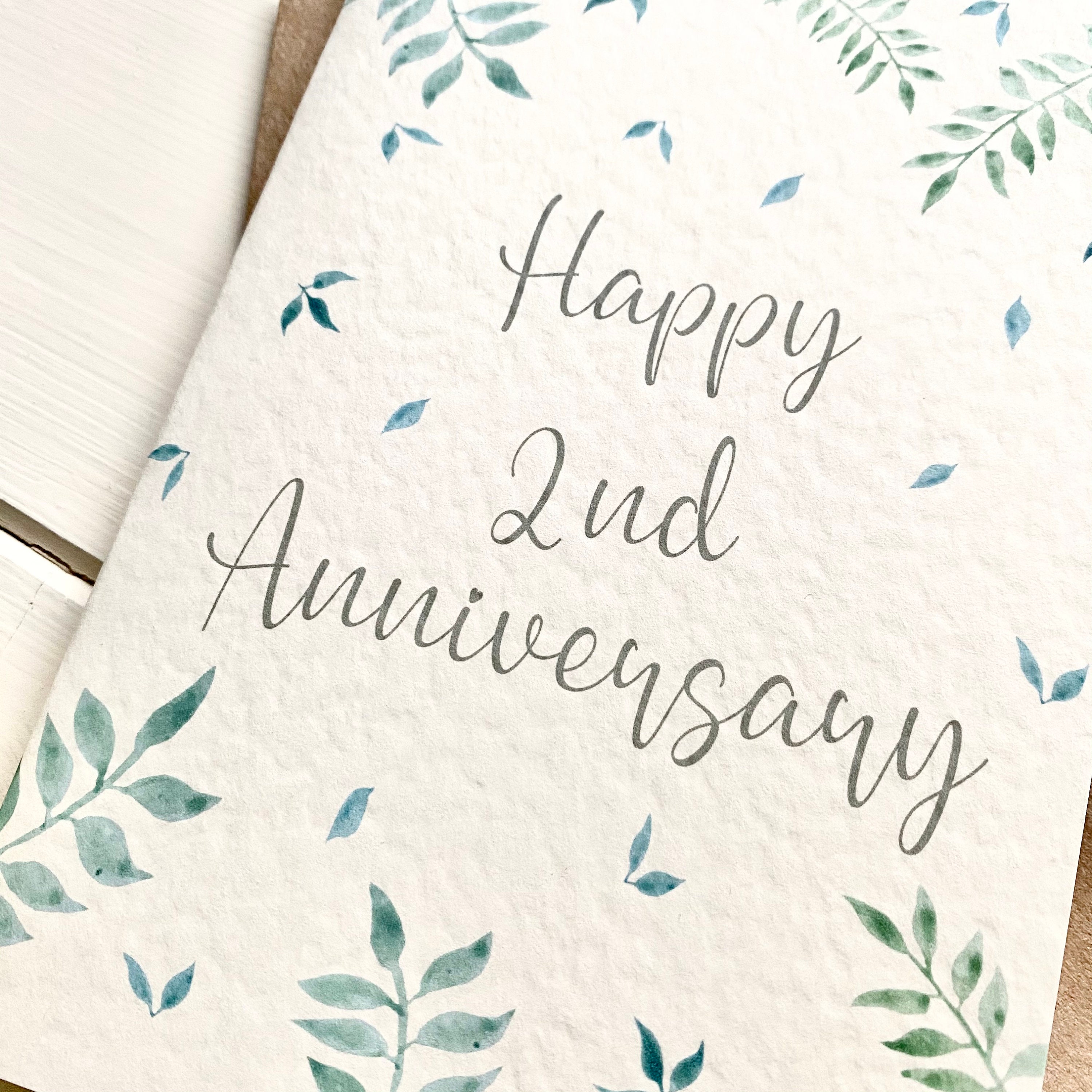 2nd Cotton Anniversary Card 2nd Wedding Anniversary Card for - Etsy UK