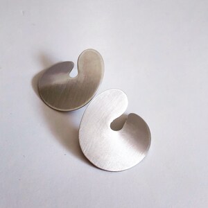Contemporary Curves Earrings in Sterling Silver. Handcrafted Earrings ...