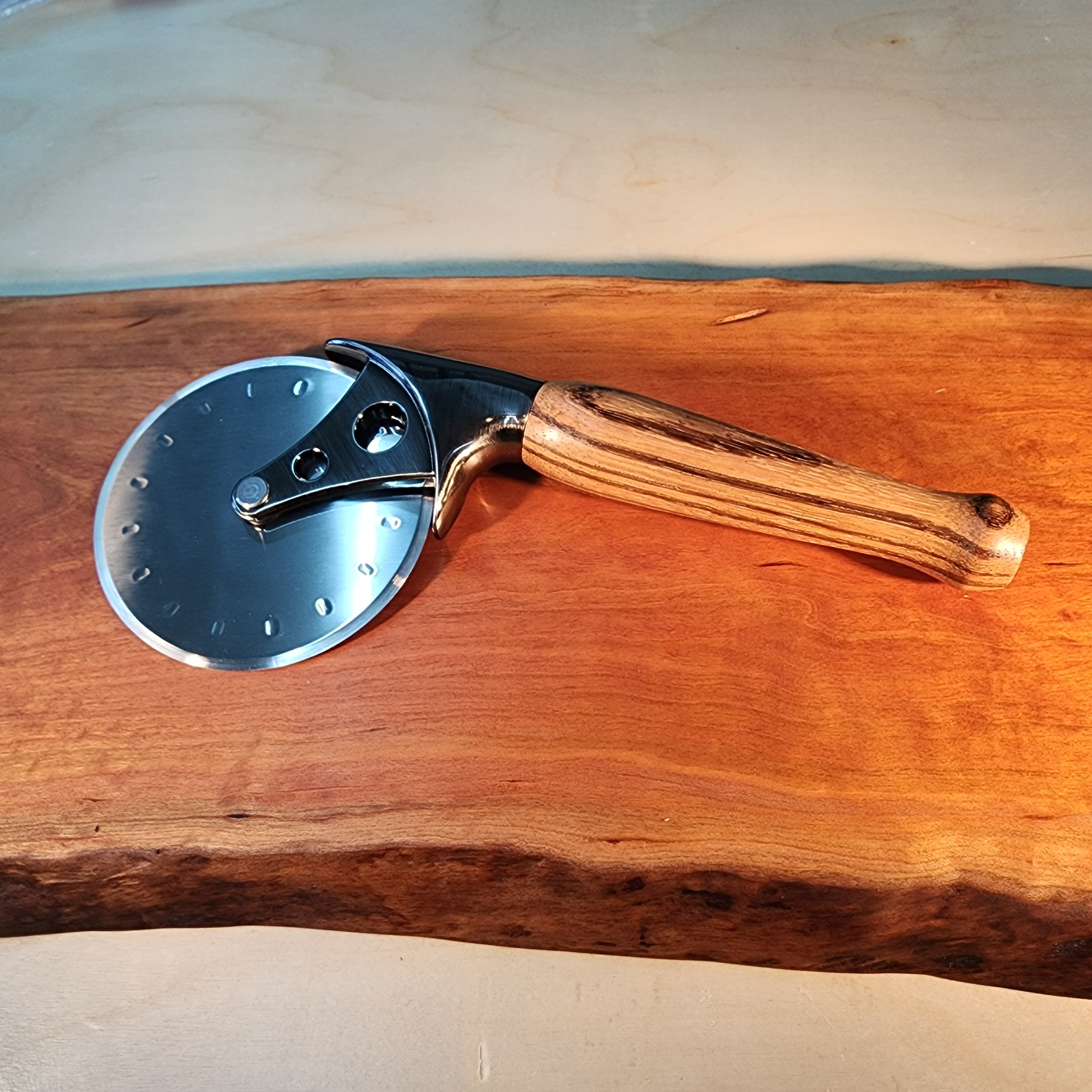 4" Stainless Steel Pizza Cutter With Custom Wood Handle - Etsy