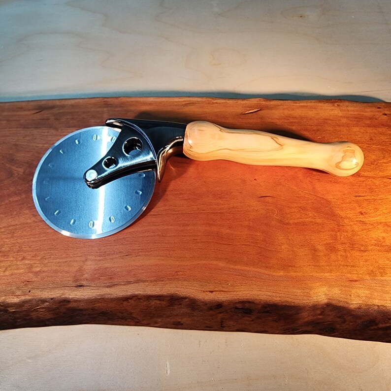 4" Stainless Steel Pizza Cutter With Custom Wood Handle - Etsy