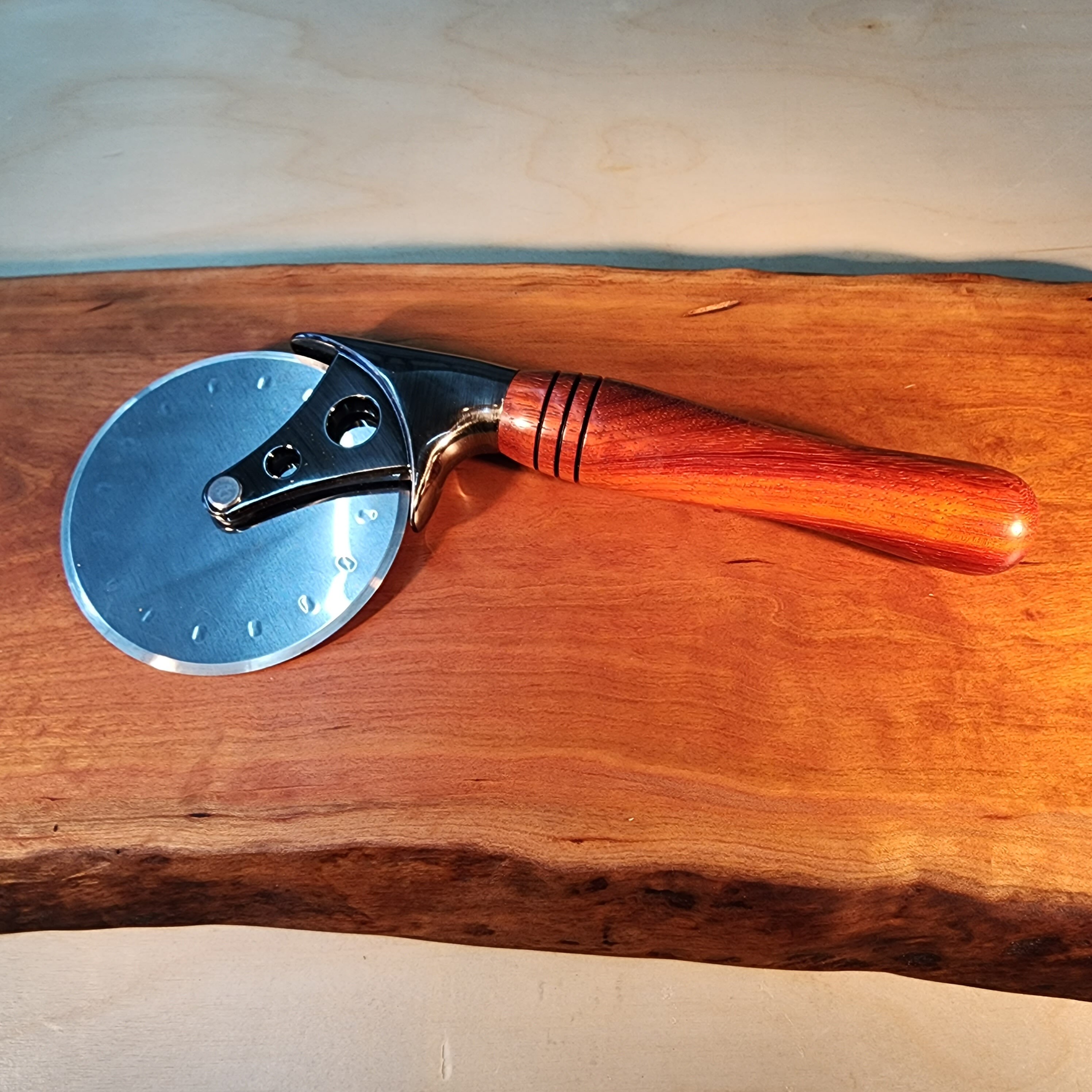 4" Stainless Steel Pizza Cutter With Custom Wood Handle - Etsy