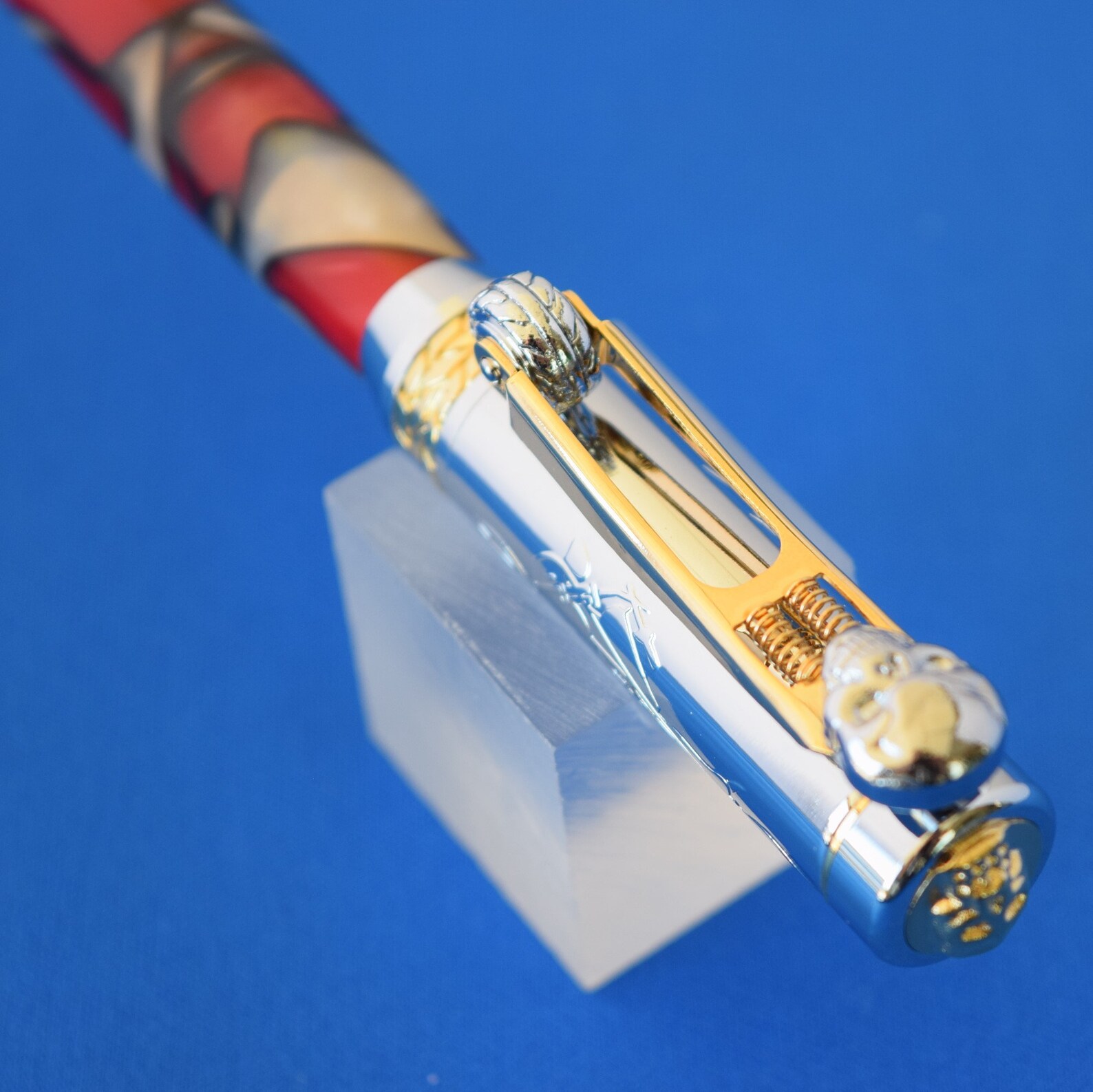 Chopper Ballpoint Pen Kit, Gold and Chrome in Fire and Ice Acrylic - Etsy